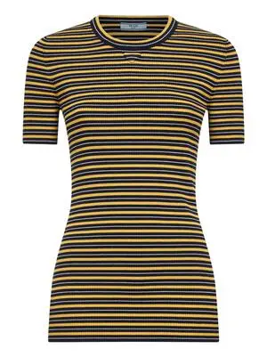 Prada Striped Crewneck T-shirt - Black