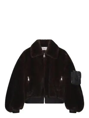 Coperni Coperni Faux Fur Bomber Jacket Black