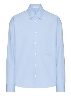 Valentino Garavani Buttoned Long-sleeved Shirt - Light Blue