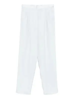 FORTE_FORTE Tailored Trousers With Pleat Detailing And Turn-up Cuffs - White
