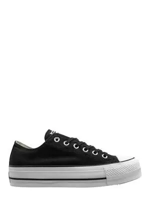 CONVERSE Round Toe Lace Up Platform Sneakers - Black