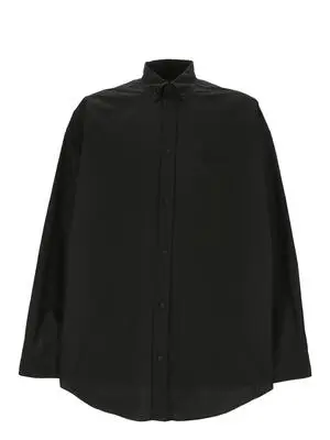 Balenciaga Collared Long-sleeve Shirt - Black