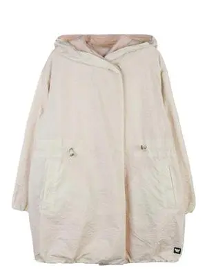 Max Mara Long-sleeved Hooded Coat With Drawcord Waist - White