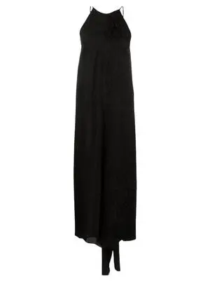 UMA WANG Draped Patterned-jacquard Midi Dress - Black