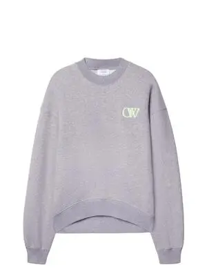 Off-White Logo Embroidered Crewneck Sweatshirt - Gray