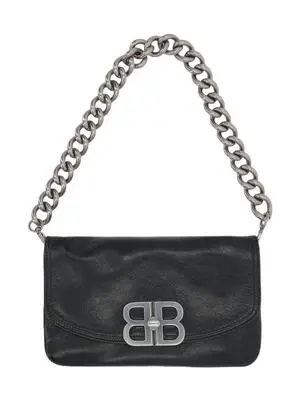 Balenciaga Flap Bb Soft Medium Shoulder Bag - Black