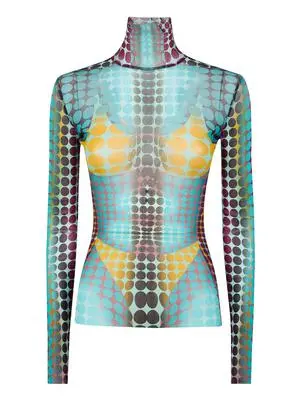 JEAN PAUL GAULTIER High-neck Polka Dot Top - Multicolor