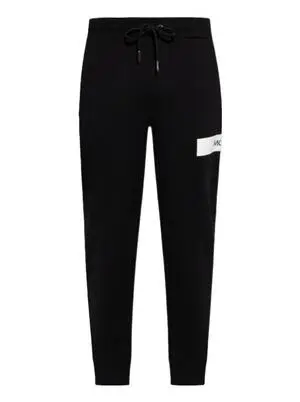 Moncler Logo Printed Drawstring Trousers - Black