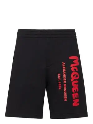 Alexander McQueen Graffiti Logo Sweatshorts - Black