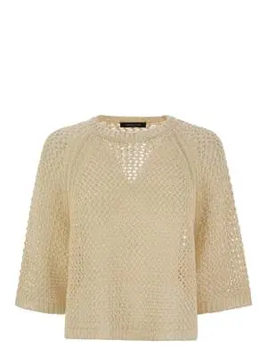 Fabiana Filippi Round Neck Sweater With Hollow Details - Nude