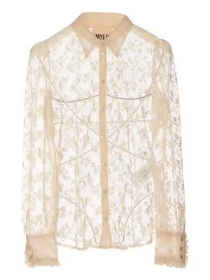 ANIYE BY Lace Button-front Shirt - Nude
