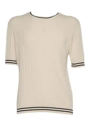 Peserico Ribbed T-shirt - Nude