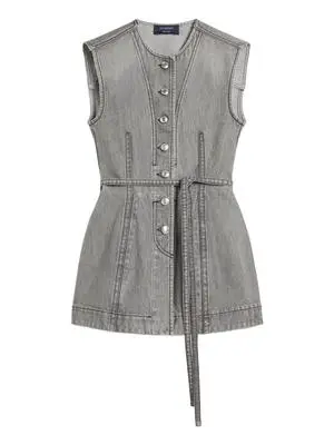 Sportmax Belted Sleeveless Top - Black