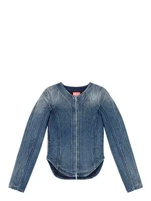 DIESEL® Zip-up Denim Jacket - Dark Blue