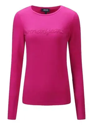 Emporio Armani Logo Detail Long Sleeve T-shirt - Pink