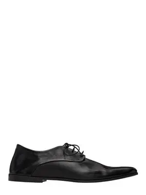 Marsèll Pleated Calfskin Lace-up Derby Shoes - Black