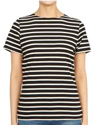 Saint James Striped Short-sleeve T-shirt - Black