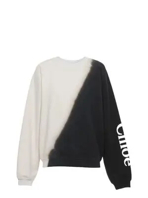 CHLOÉ Chloe Tie-Dye Logo Cotton Sweatshirt