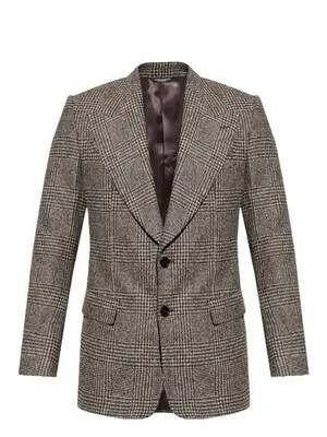 Dolce & Gabbana Dolce Gabbana Checked Single-breasted Blazer - Brown