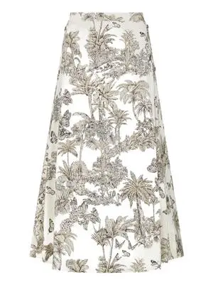 DIOR Dior Mid-Length Flared Skirt With Graphic Pattern