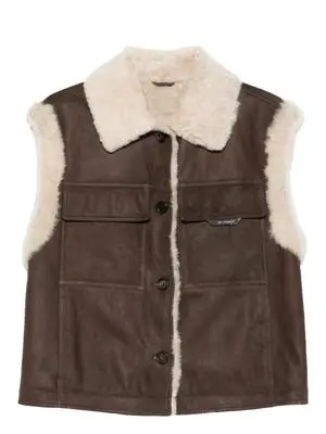 BRUNELLO CUCINELLI Brunello Cucinelli Buttoned Shearling Waistcoat