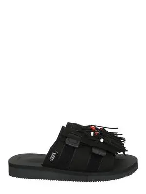 SUICOKE Suicoke Black Logo Tassel Detail Flip Flops