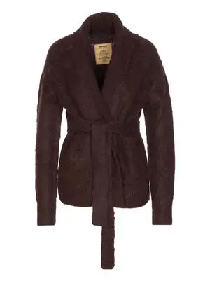 UMA WANG Shawl Collar Long Sleeve Cardigan - Black