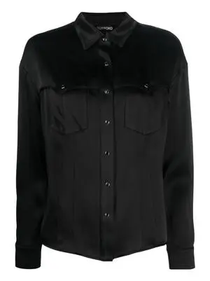 TOM FORD Western-style Long-sleeved Shirt - Black