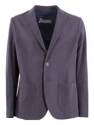 Herno Single-breasted Seersucker Blazer - Black