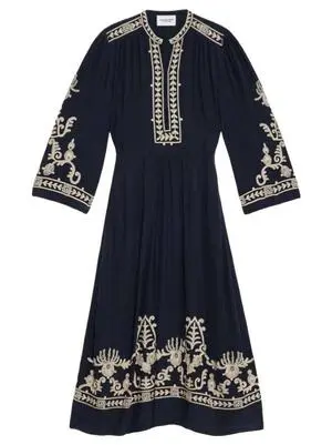 Isabel Marant Étoile Embroidered Midi Dress - Black