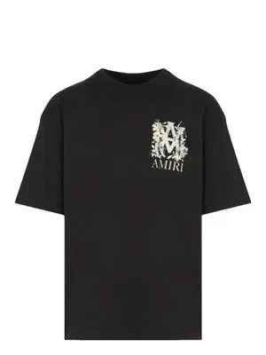 Amiri Ma Floral Printed Crewneck T-shirt - Black