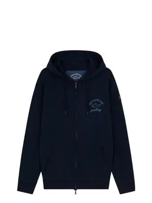 PAUL  SHARK Paul & Shark Contrast Logo Hoodie - Black