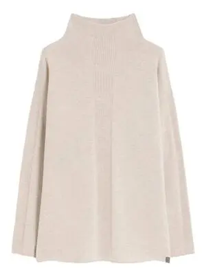 Max Mara Textured Paneled High Neck Sweater - Beige