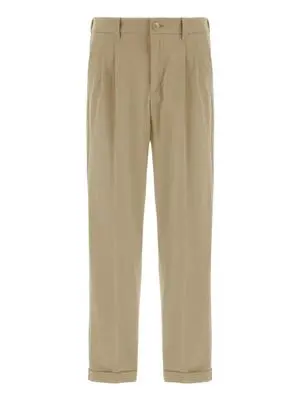 Herno Pleated Cuffed Straight-leg Trousers - Nude