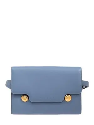 Marni Belt Bag With Foldover Top And Gold Tone Details - Blue