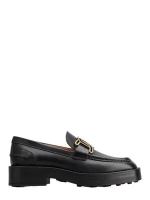 TOD'S Kate Logo Plaque Loafers - Black