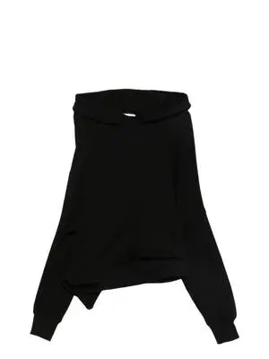 Junya Watanabe Asymmetrical Hooded Sweatshirt - Black
