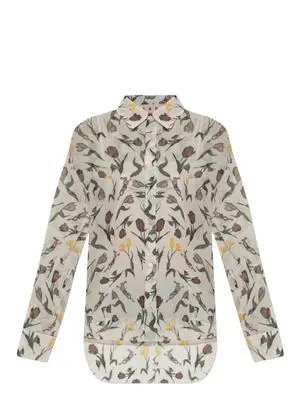 Marni Floral Printed Long Sleeve Shirt - Gray