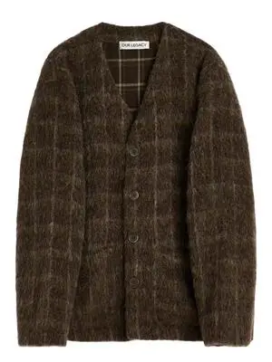 Our Legacy Check-pattern V-neck Cardigan - Black