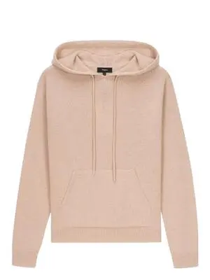 THEORY Theory Long Sleeve Ribbed Knit Hoodie With Drawstring