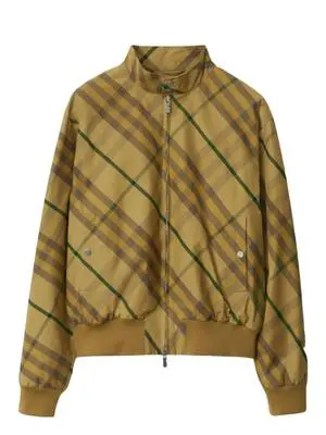 Burberry Checked Zip Bomber Jacket - Brown