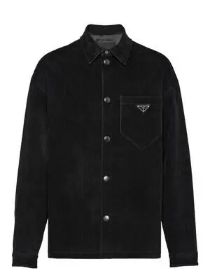 Prada Logo Plaque Button-up Shirt - Black