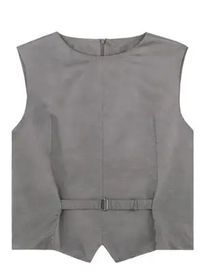MAISON MARGIELA Satin Strapped Waistcoat - Grey