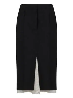 Marni Tropical Wool Midi Skirt - Black