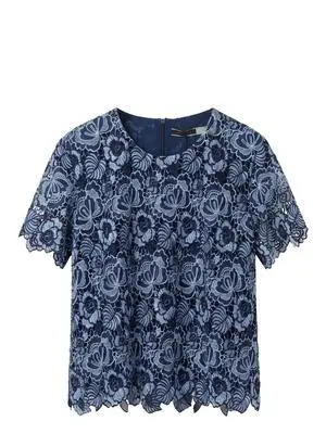 Sportmax Short-sleeved Lace Top - Black