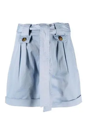 Woolrich Tie-waist Turn-up Hem Shorts - Blue