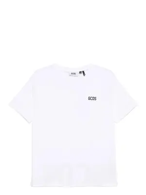 Gcds Low Bond Logo-print T-shirt - Whiteblack