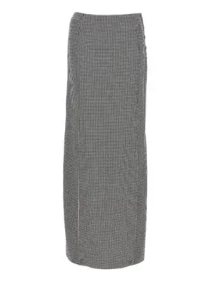 Thom Browne Houndstooth Slit Skirt - Gray