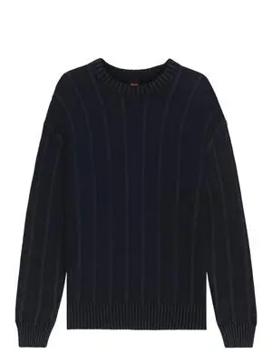 Hugo Boss Ribbed Crew Neck Sweater - Black