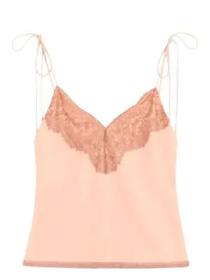 Valentino Garavani Sleeveless Lace Trim Top - Nude